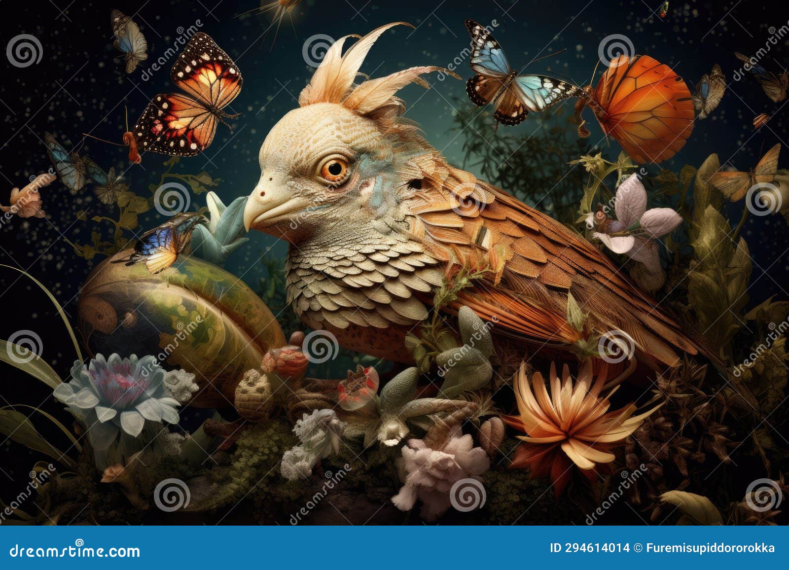 Magic Art Collage with Elements of Fantastic Creatures Stock ...