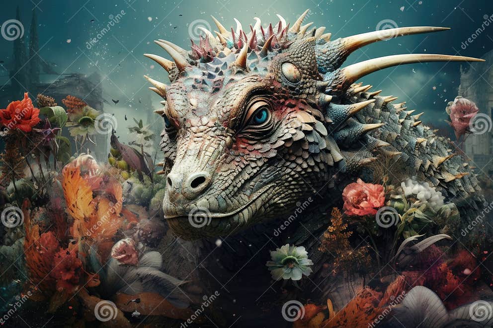 Magic Art Collage with Elements of Fantastic Creatures Stock ...