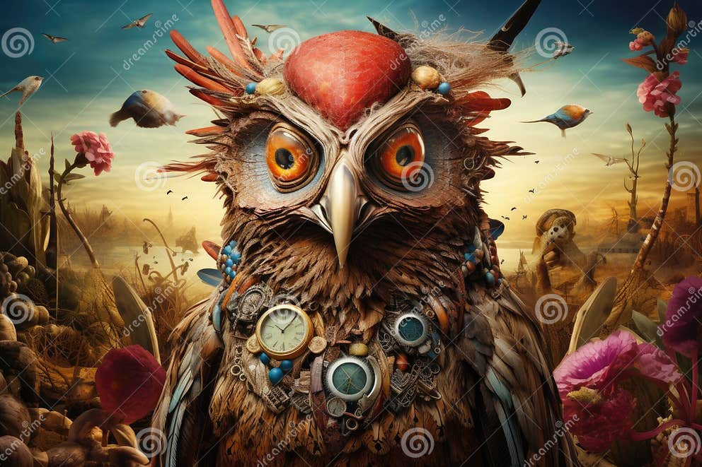 Magic Art Collage with Elements of Fantastic Creatures Stock ...