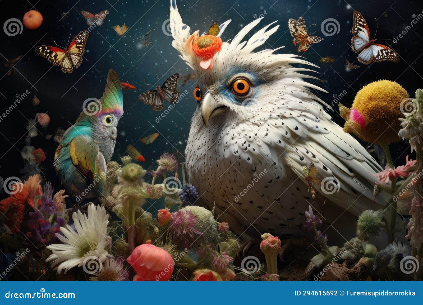 Magic Art Collage with Elements of Fantastic Creatures Stock ...