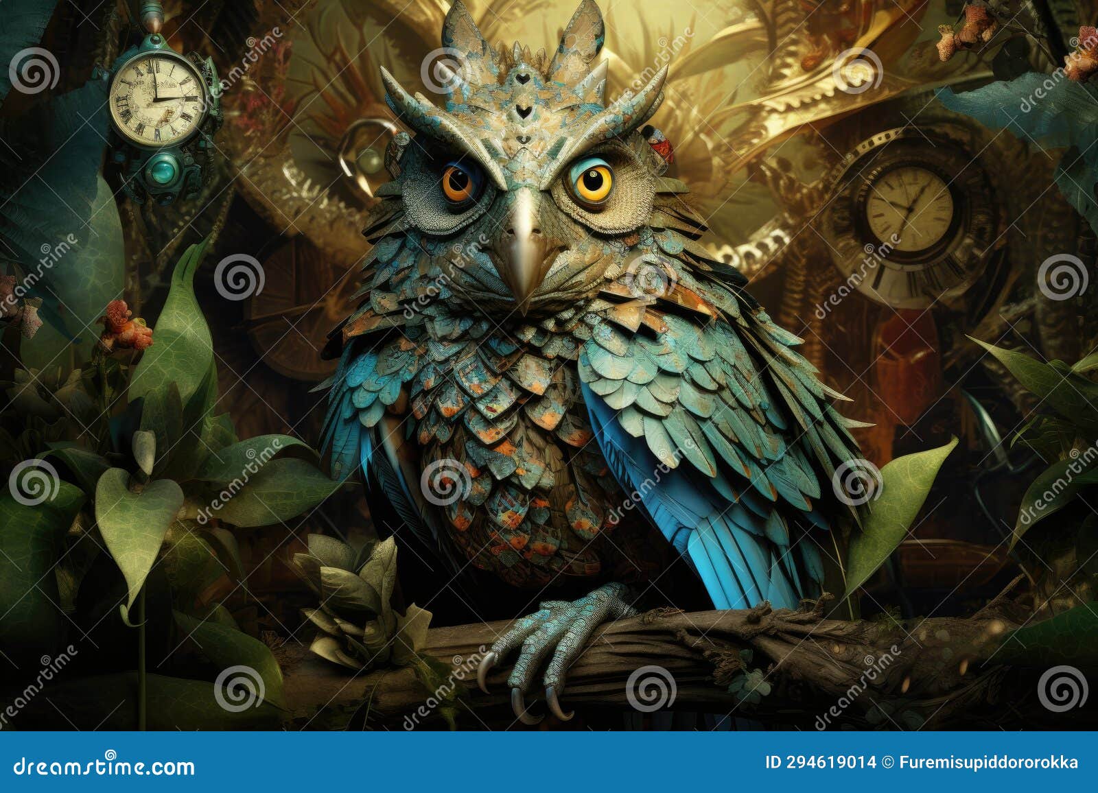 Magic Art Collage with Elements of Fantastic Creatures Stock ...