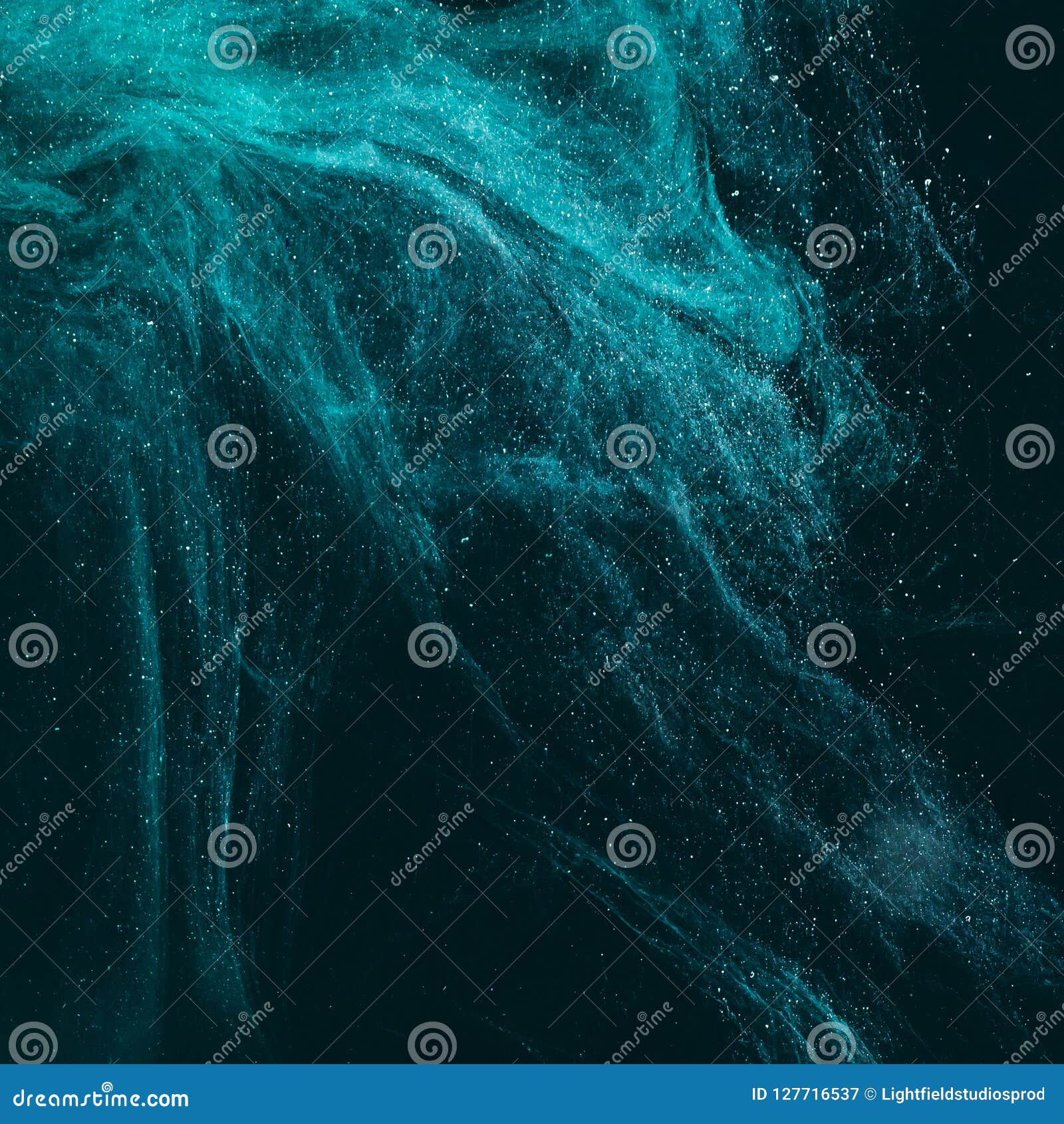 Magic Artistic Texture with Turquoise Paint on Black Stock Image ...