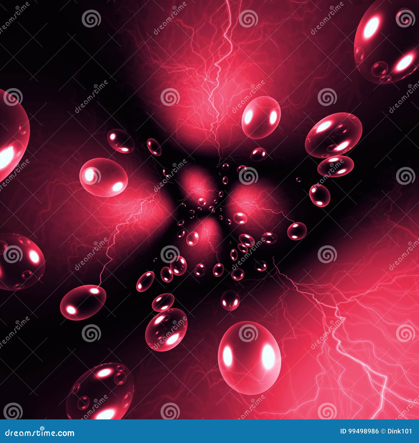 Magic Background with Bubbles and Lightning Stock Illustration ...