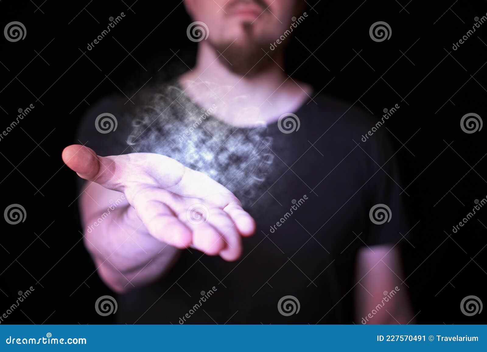 Magic Ball in Bearded Wizard Hand Stock Image - Image of control ...