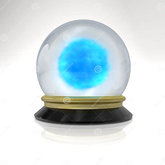 Magic ball with blue fog stock illustration. Illustration of blue ...