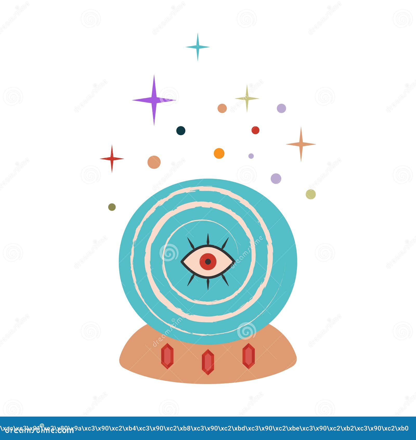 Magic ball drawn by hand stock vector. Illustration of design - 256448552