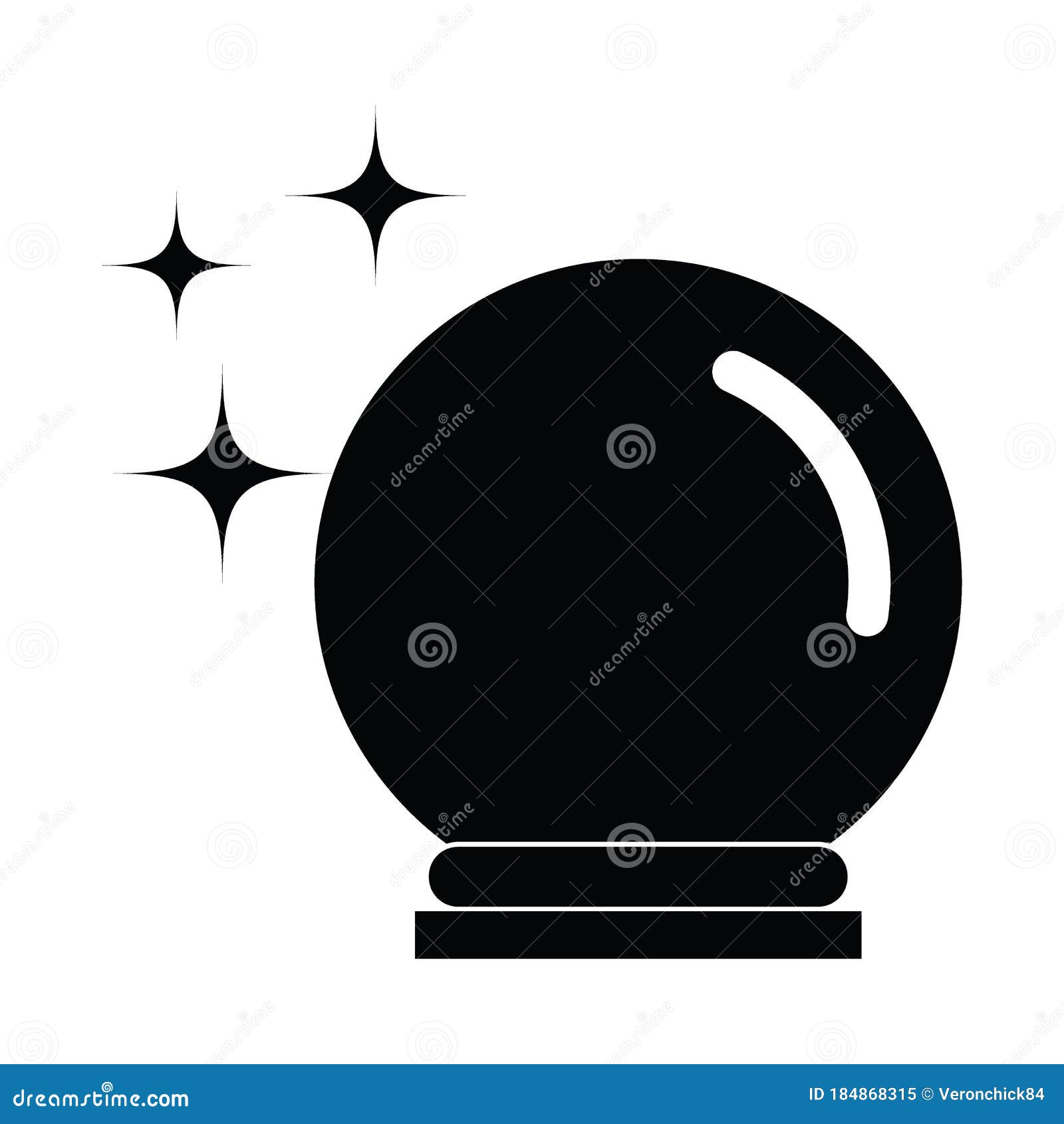 Magic Ball Icon Vector Black Sign Stock Vector - Illustration of empty ...