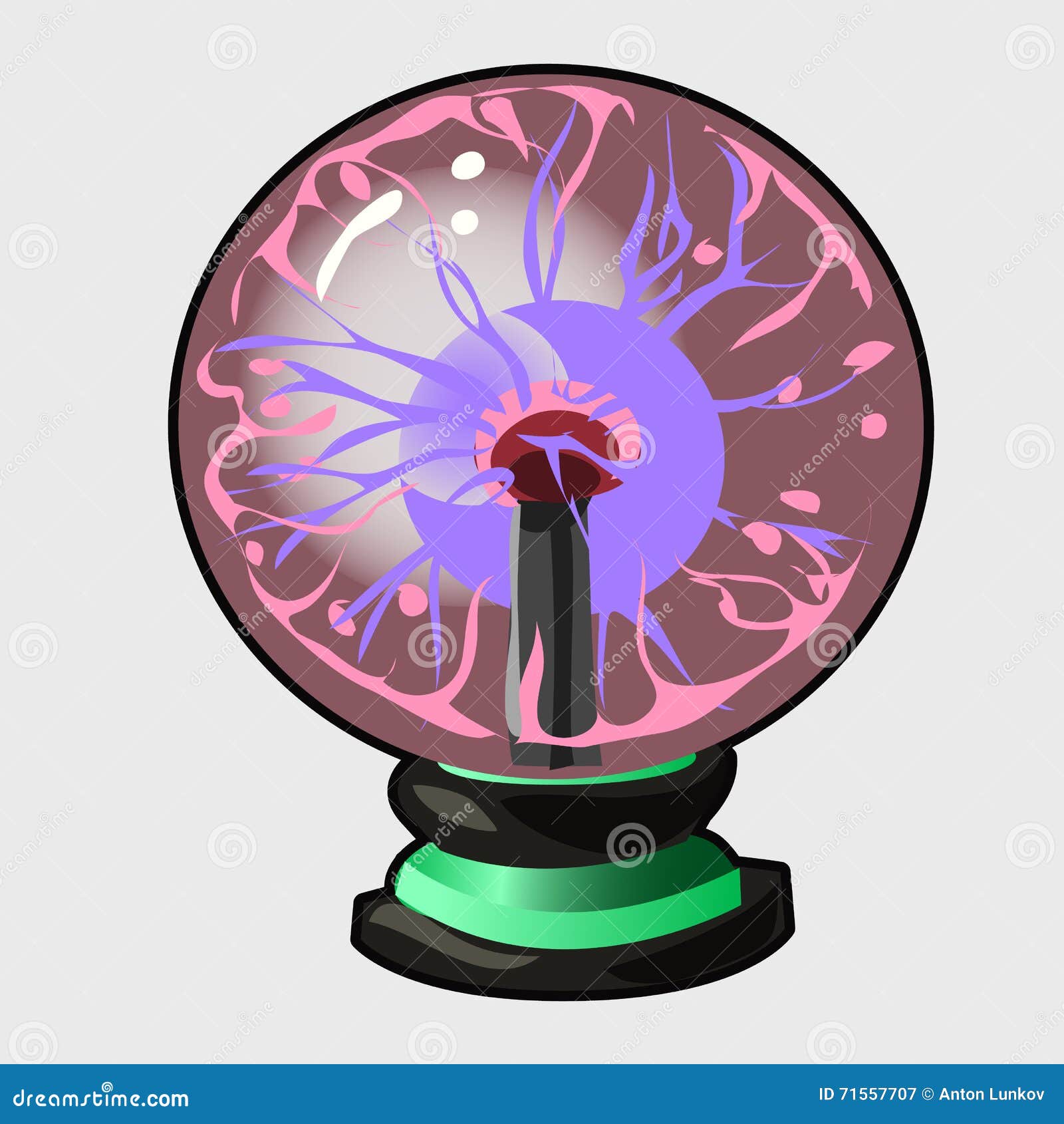 Magic Ball With Lightning Inside. Artifact Wizard Cartoon Vector ...