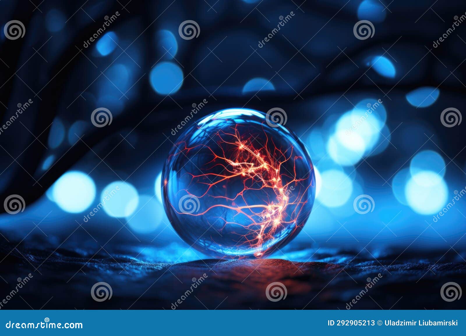 Magic Ball. Neural Connections Enclosed in a Ball. Future Technologies. Abstract Image of ...