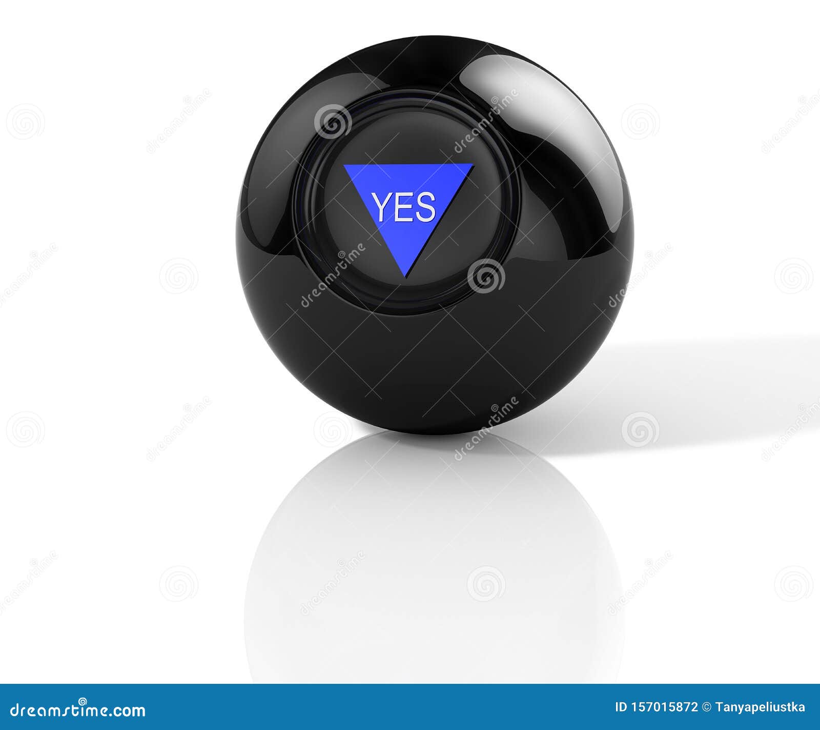 Magic Ball with Prediction Yes. 3D Illustration Stock Illustration ...