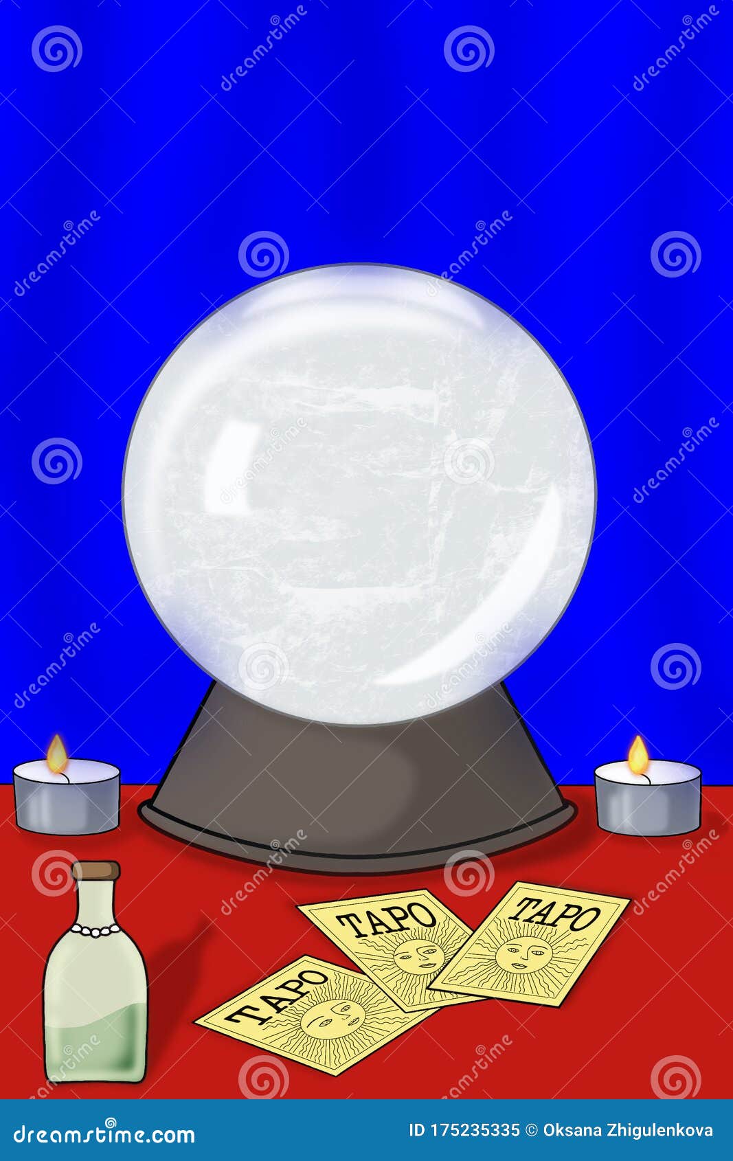 Magic Ball and Tarot Cards. Stock Illustration - Illustration of light ...