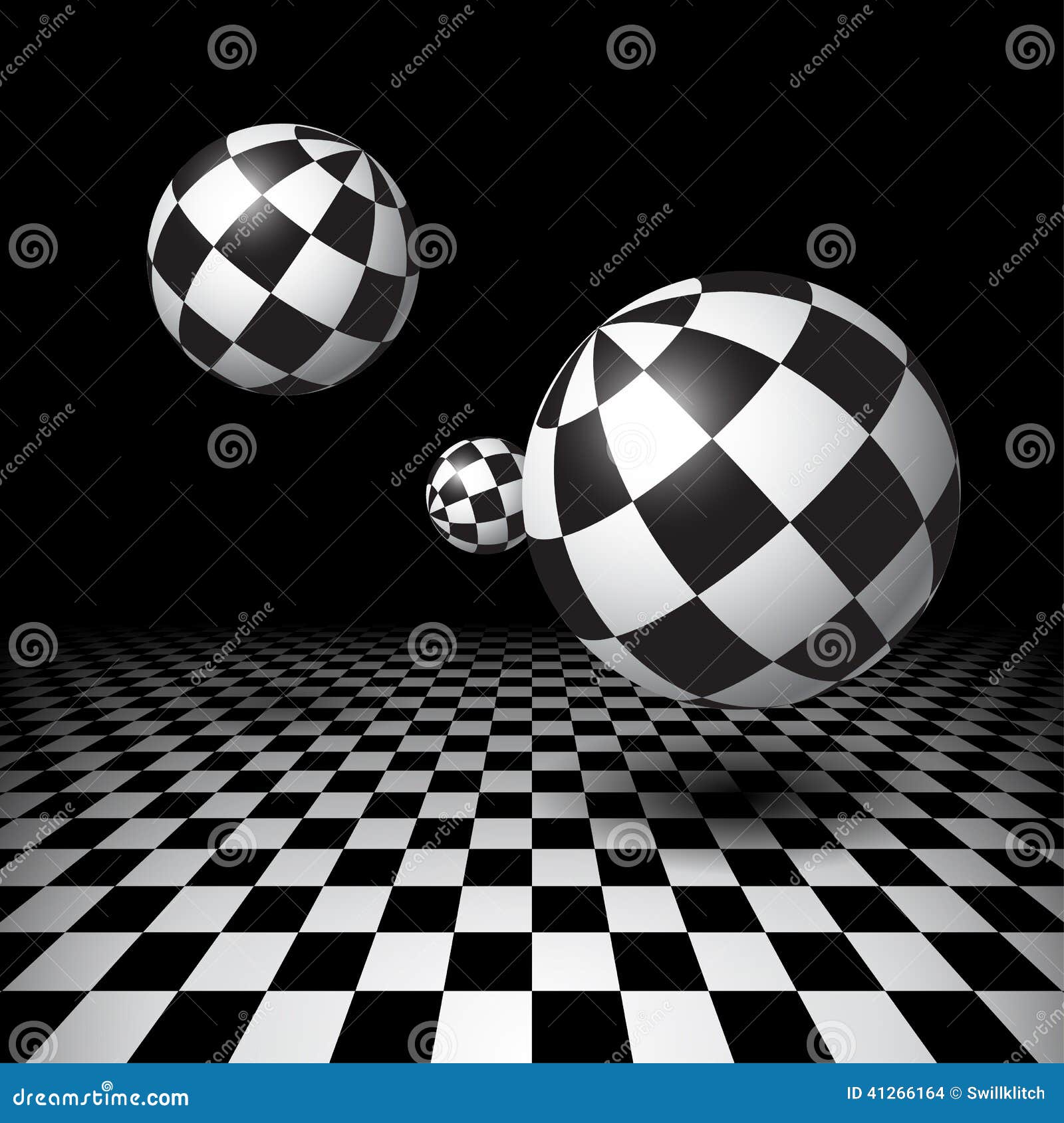 Magic Balls Over the Checkered Floor Stock Vector - Illustration of ...