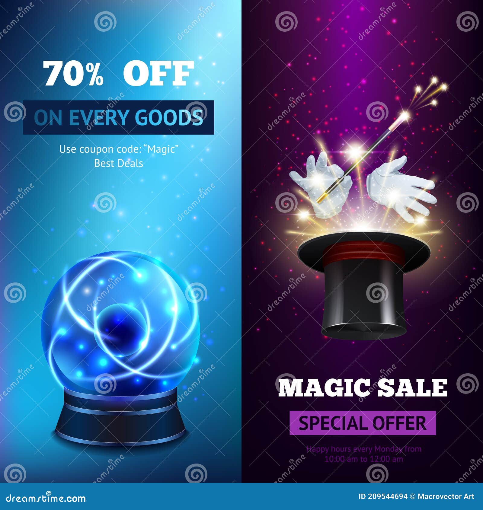 Magic Banners Vertical stock vector. Illustration of cylinder - 209544694