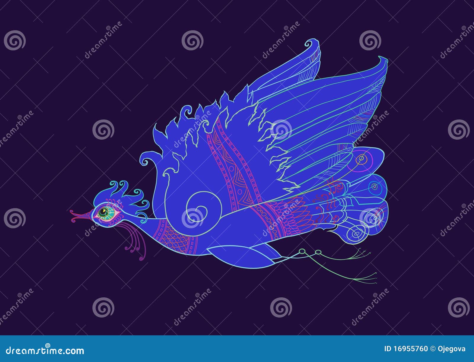 A magic bird stock vector. Illustration of dark, ethnic - 16955760
