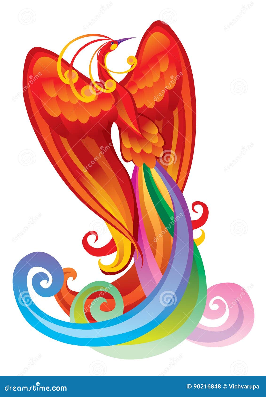 Magic bird stock vector. Illustration of color, wings - 90216848