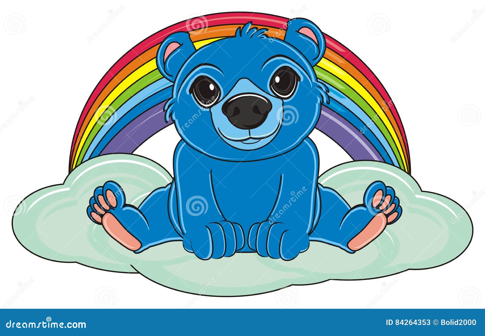 Magic blue bear stock illustration. Illustration of tale - 84264353