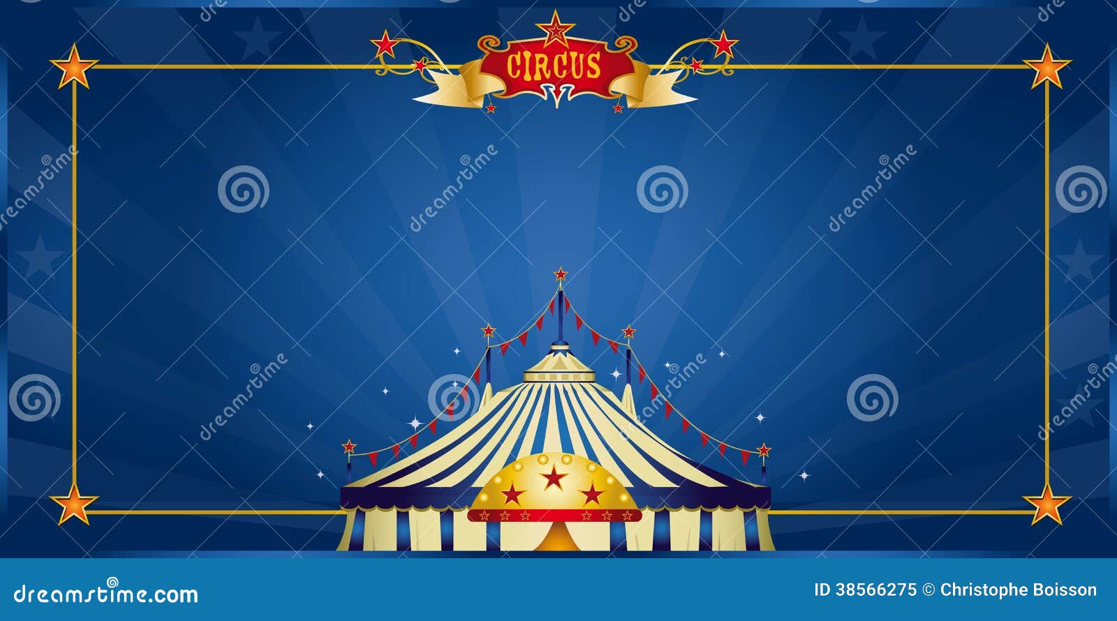 Magic Blue Circus Invitation Stock Vector - Illustration of magic ...