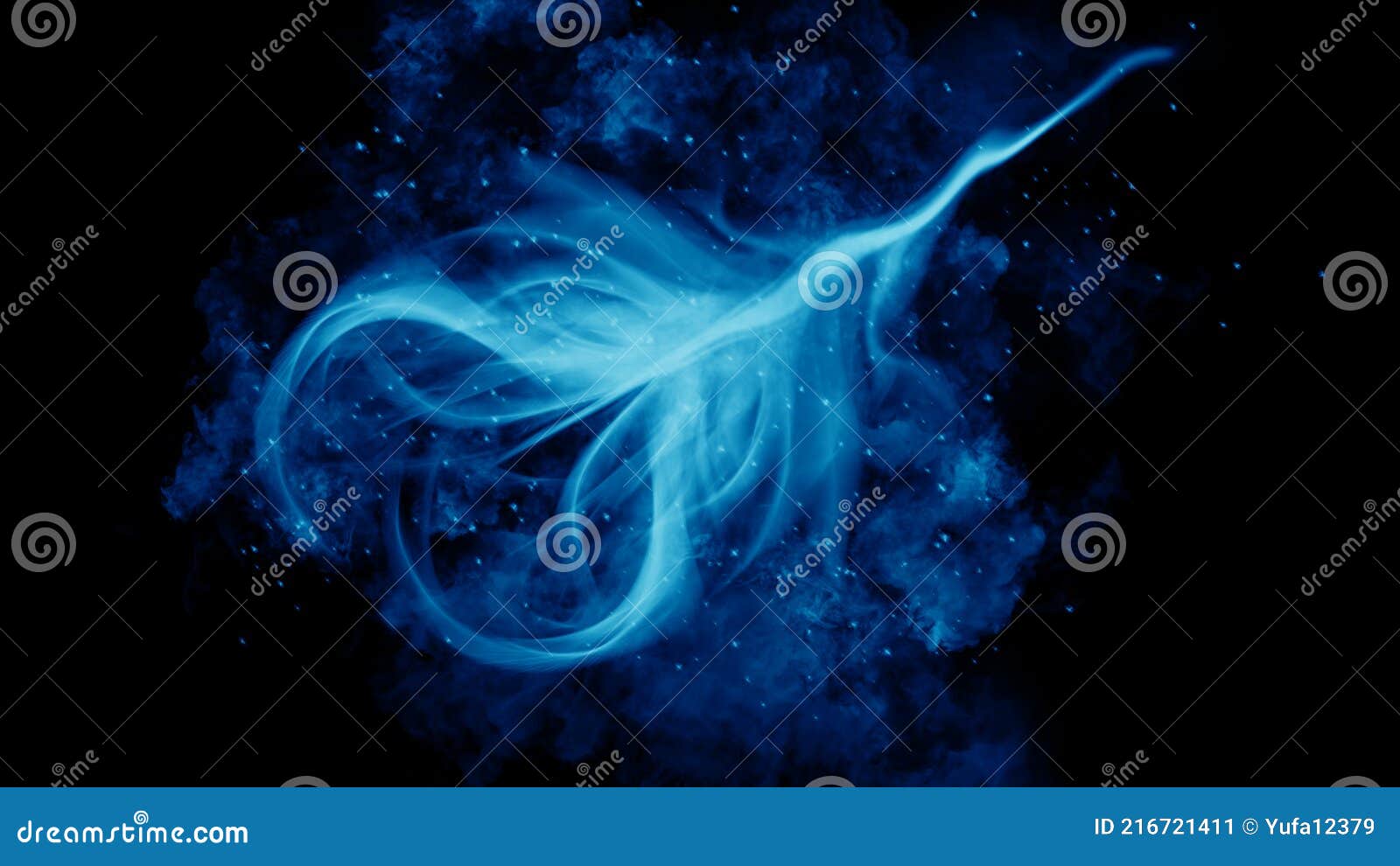 Magic Blue Fire on Isolated Background. Perfect Explosion Effect for ...