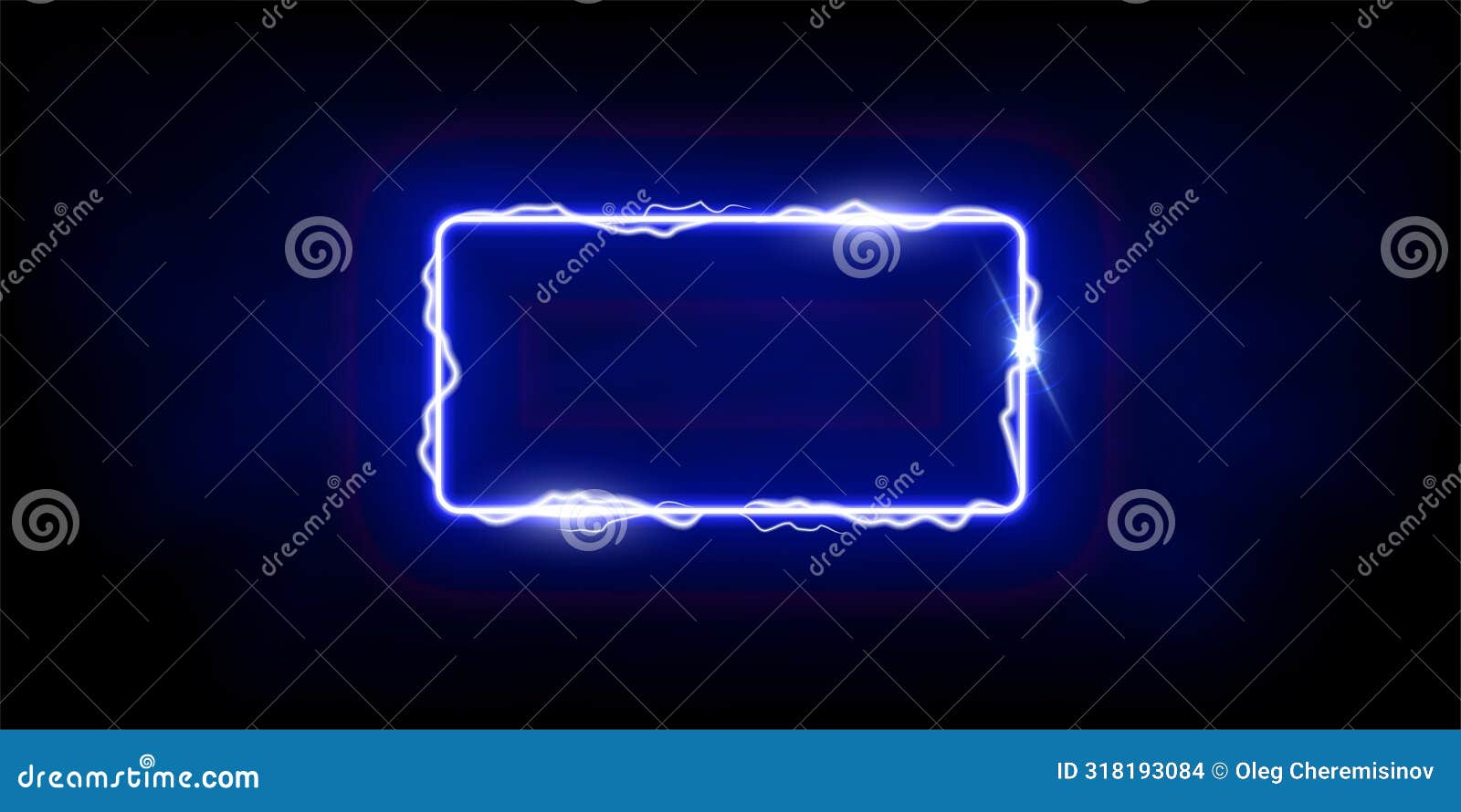 Thunder Frame. Magic Lightning Border, Electric Energy Square And Shock ...