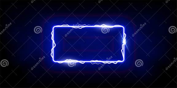 Magic Blue Rectangle of Thunder Storm Blue Lightnings. Magic and Bright ...