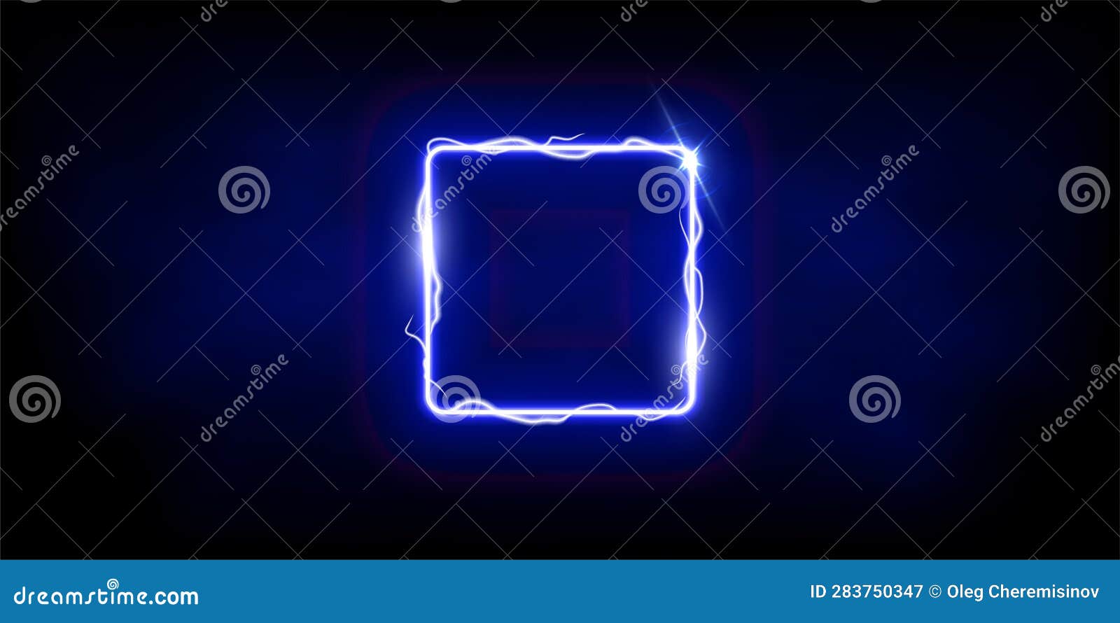 Magic Blue Square of Thunder Storm Blue Lightnings. Magic and Bright ...