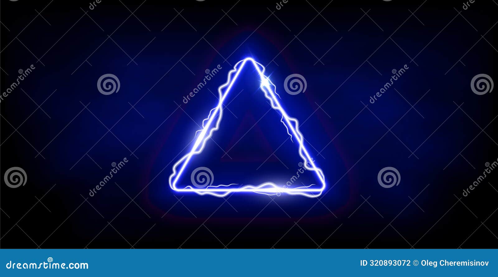 Magic Blue Triangle of Thunder Storm Blue Lightnings. Magic and Bright ...