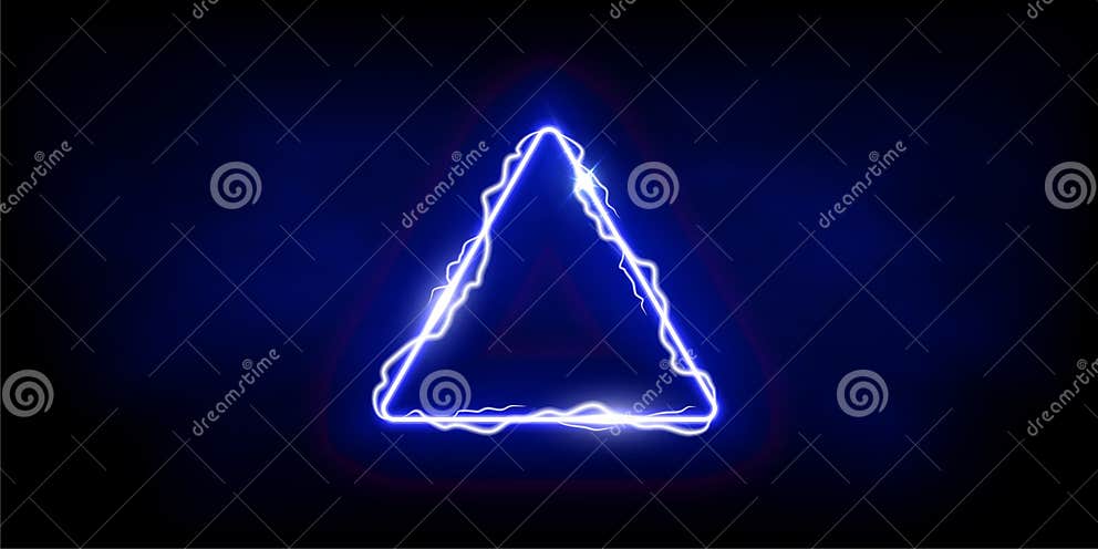Magic Blue Triangle of Thunder Storm Blue Lightnings. Magic and Bright ...