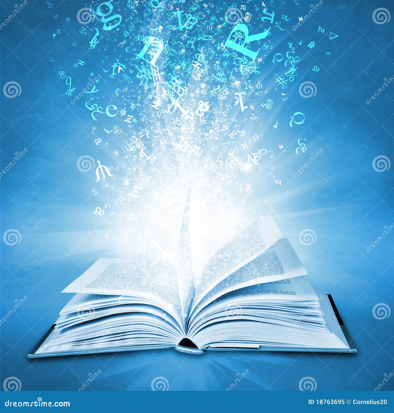Magic book stock illustration. Illustration of illuminated - 18763695