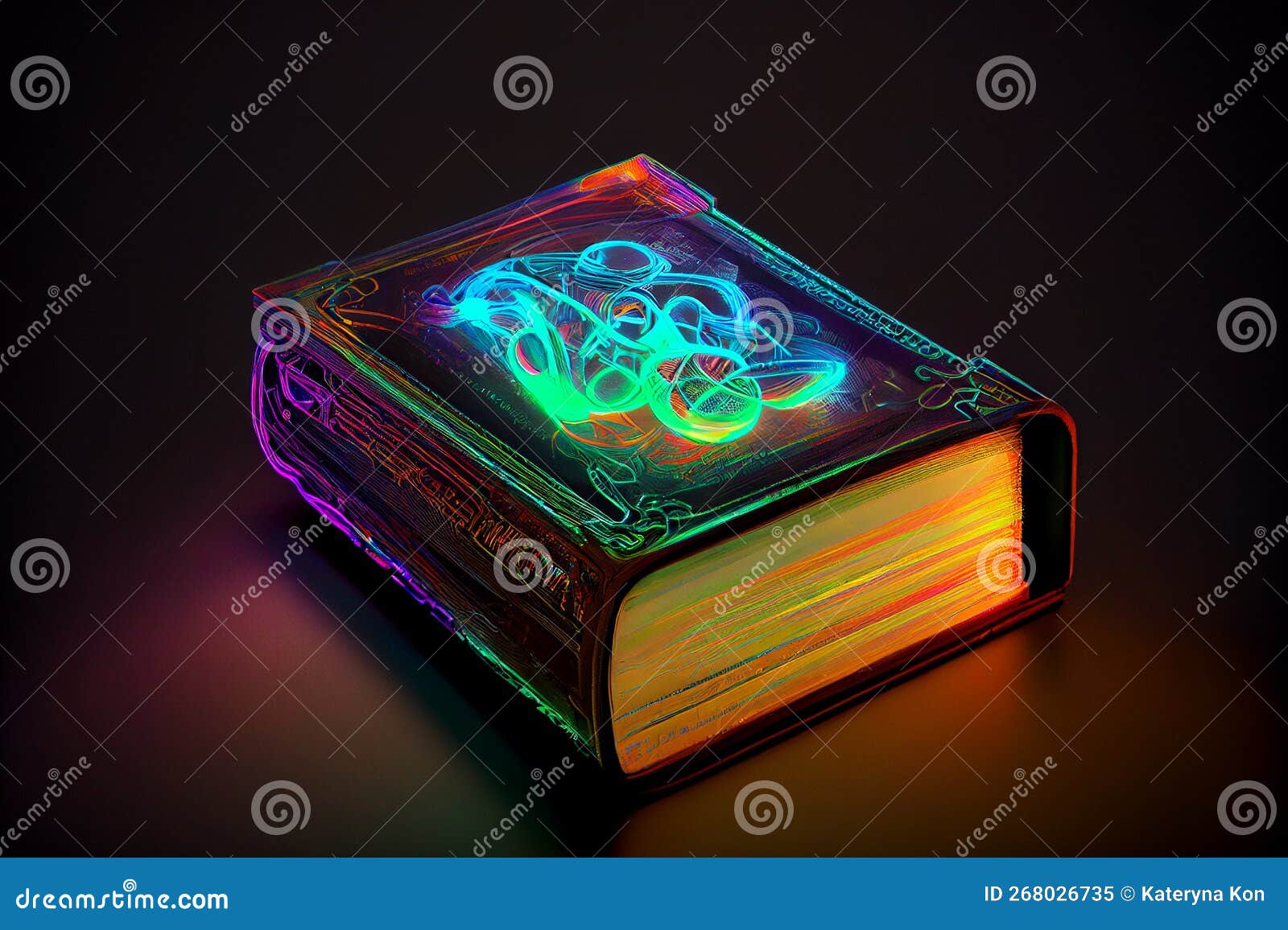 Magic Book, Book of Spells with Glowing Coming from Inside, Ai ...