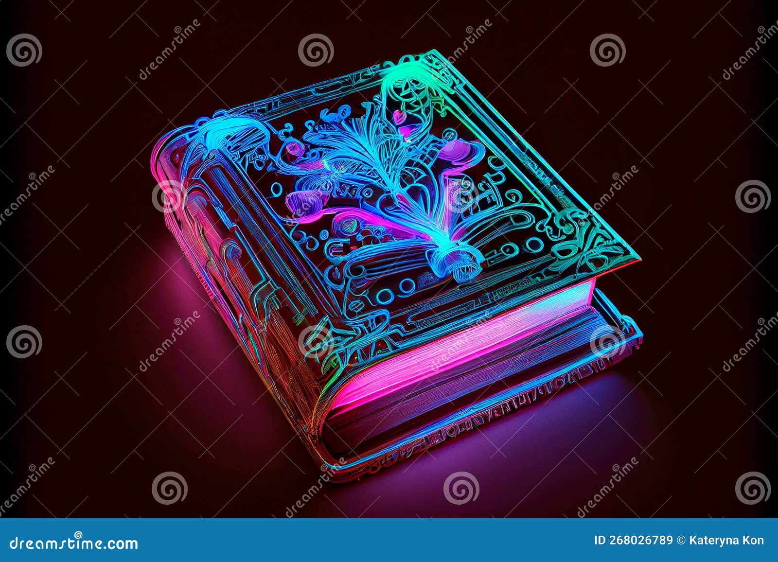 Magic Book, Book of Spells with Glowing Coming from Inside, Ai ...