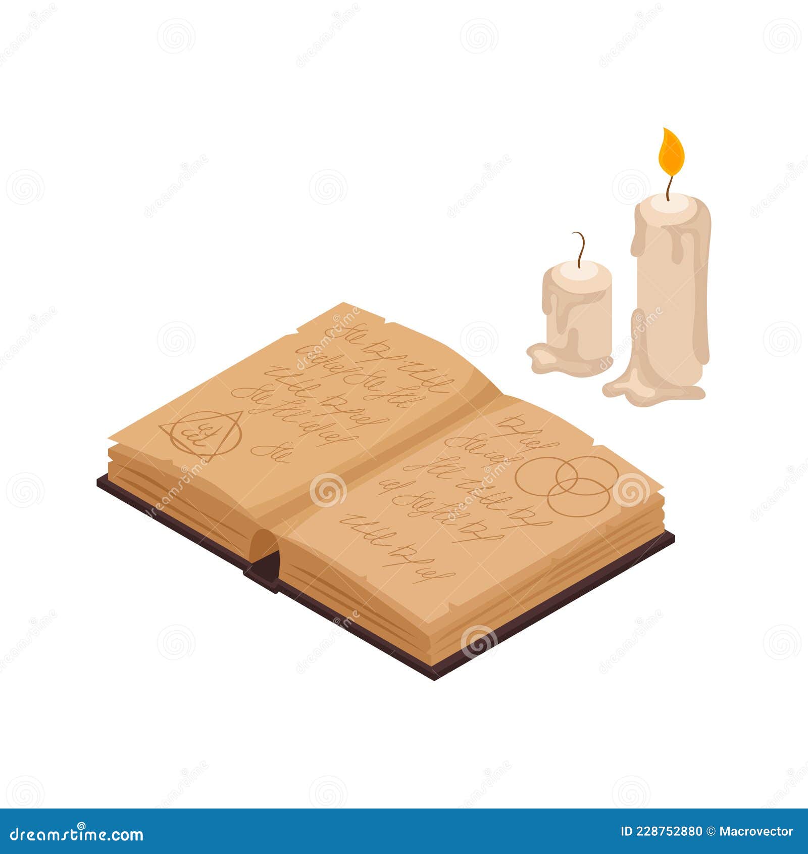 Magic Book Illustration stock vector. Illustration of fairy - 228752880