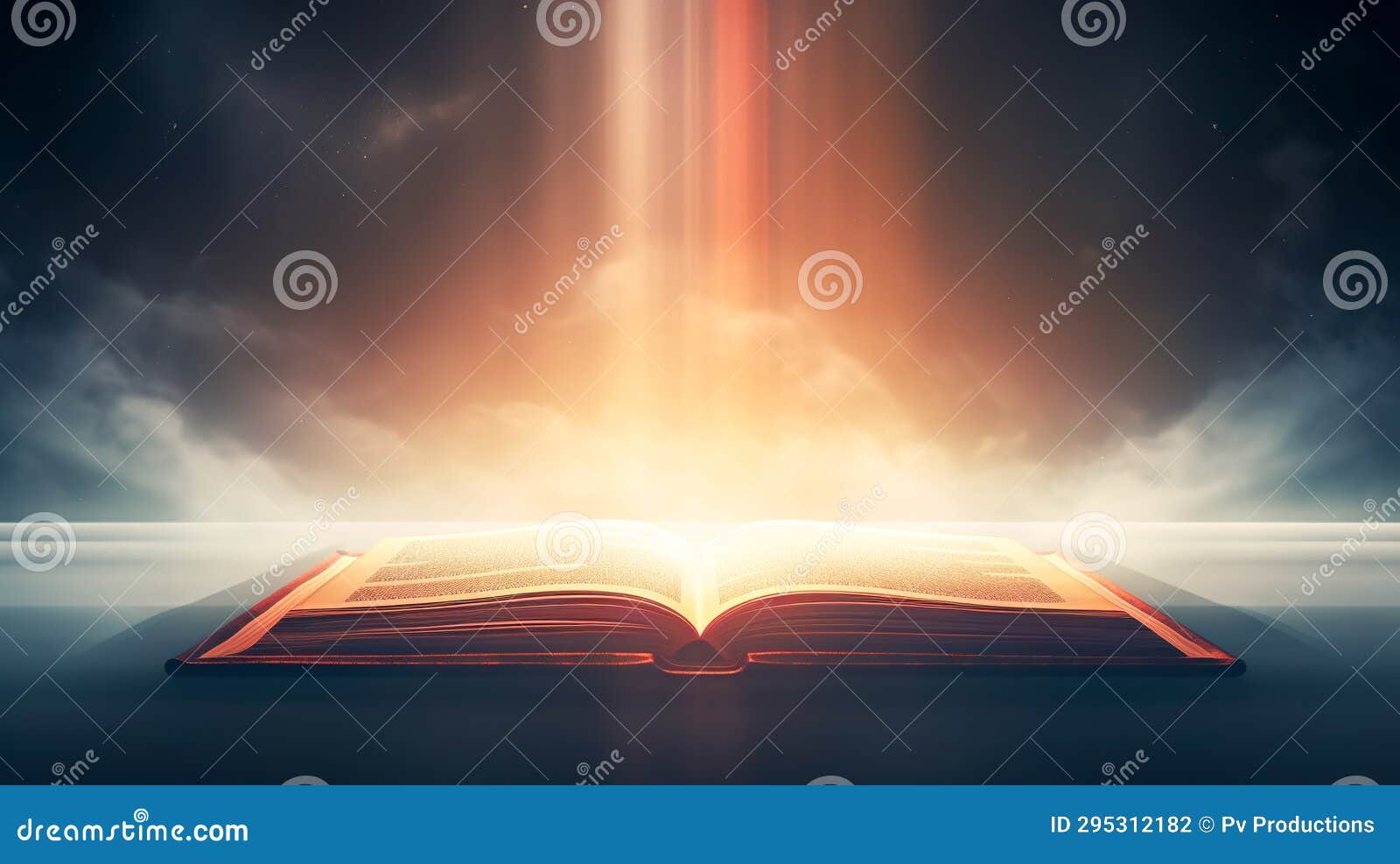 Magic Book, Lights Coming from an Open Book. Stock Illustration ...