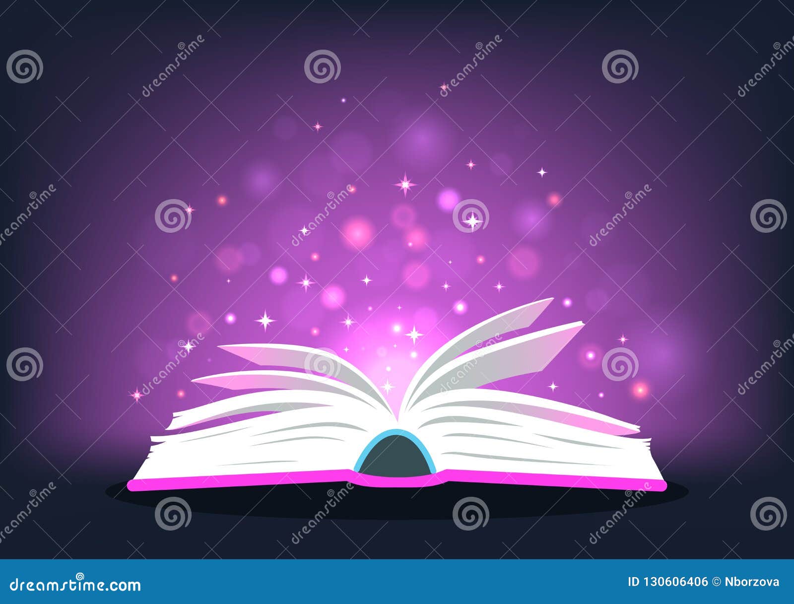 Magic Book with Magic Lights. Stock Vector - Illustration of magic ...