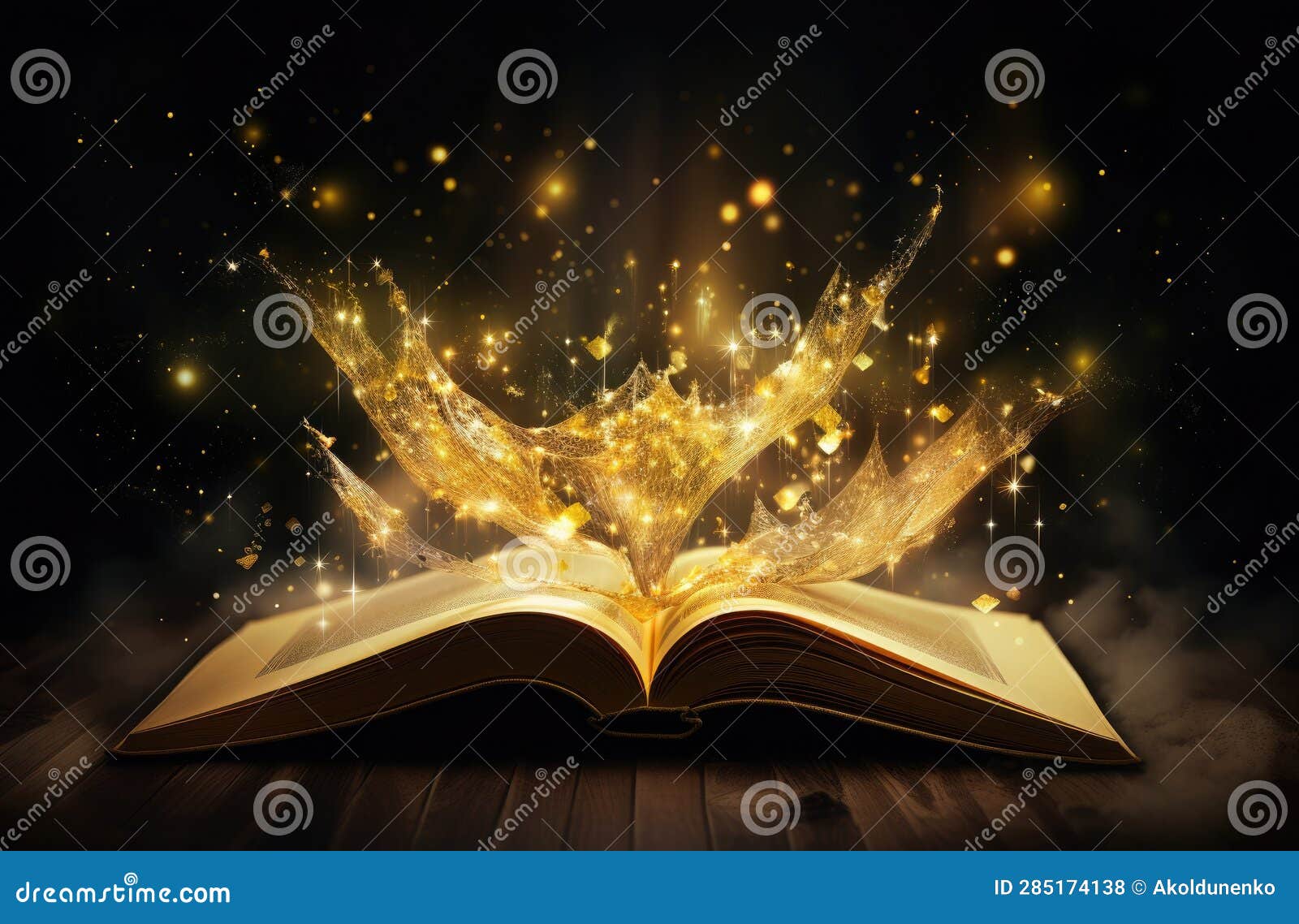 Magic book and magic light stock illustration. Illustration of lighting ...