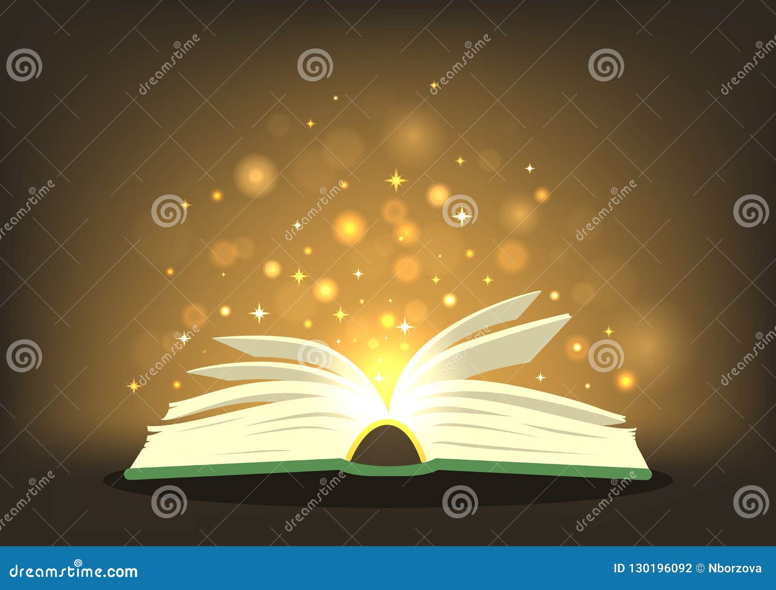 Magic Book with Magic Lights. Stock Vector - Illustration of light ...