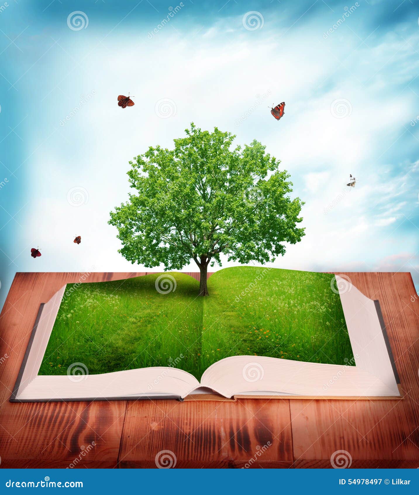 Magic book stock image. Image of foliage, magic, landscape - 54978497