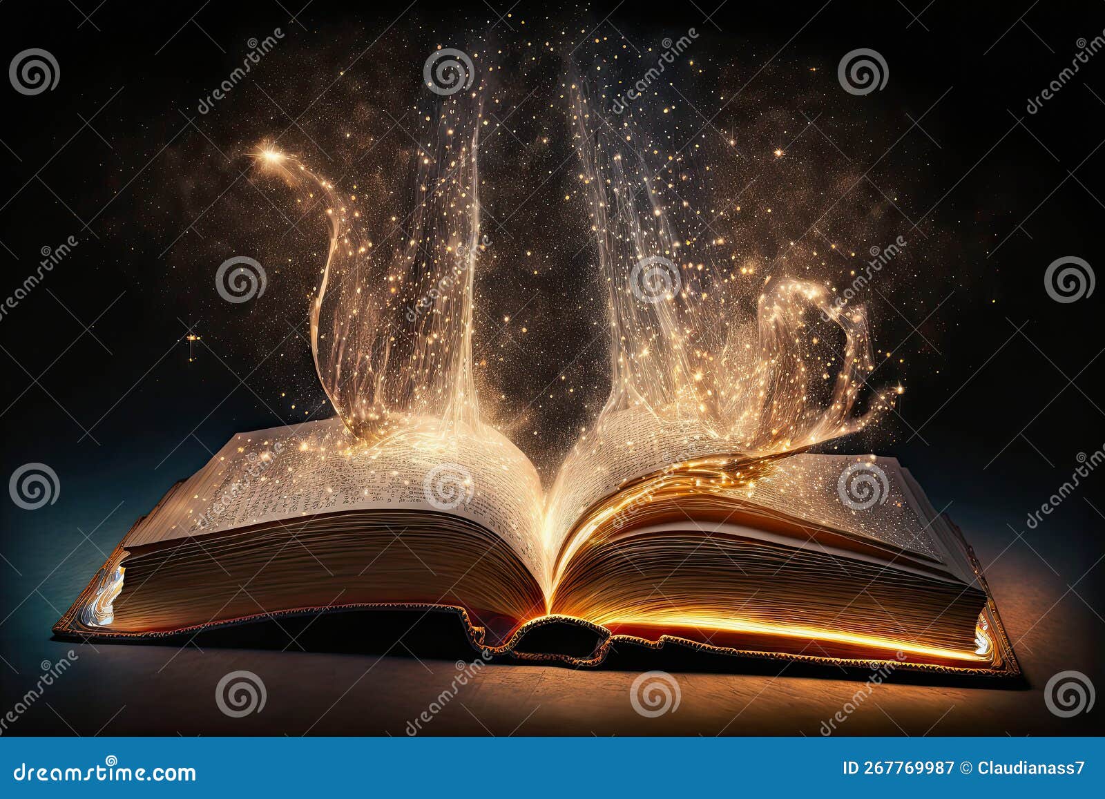 Magic Book with Open Pages, Ai Generative Stock Illustration ...