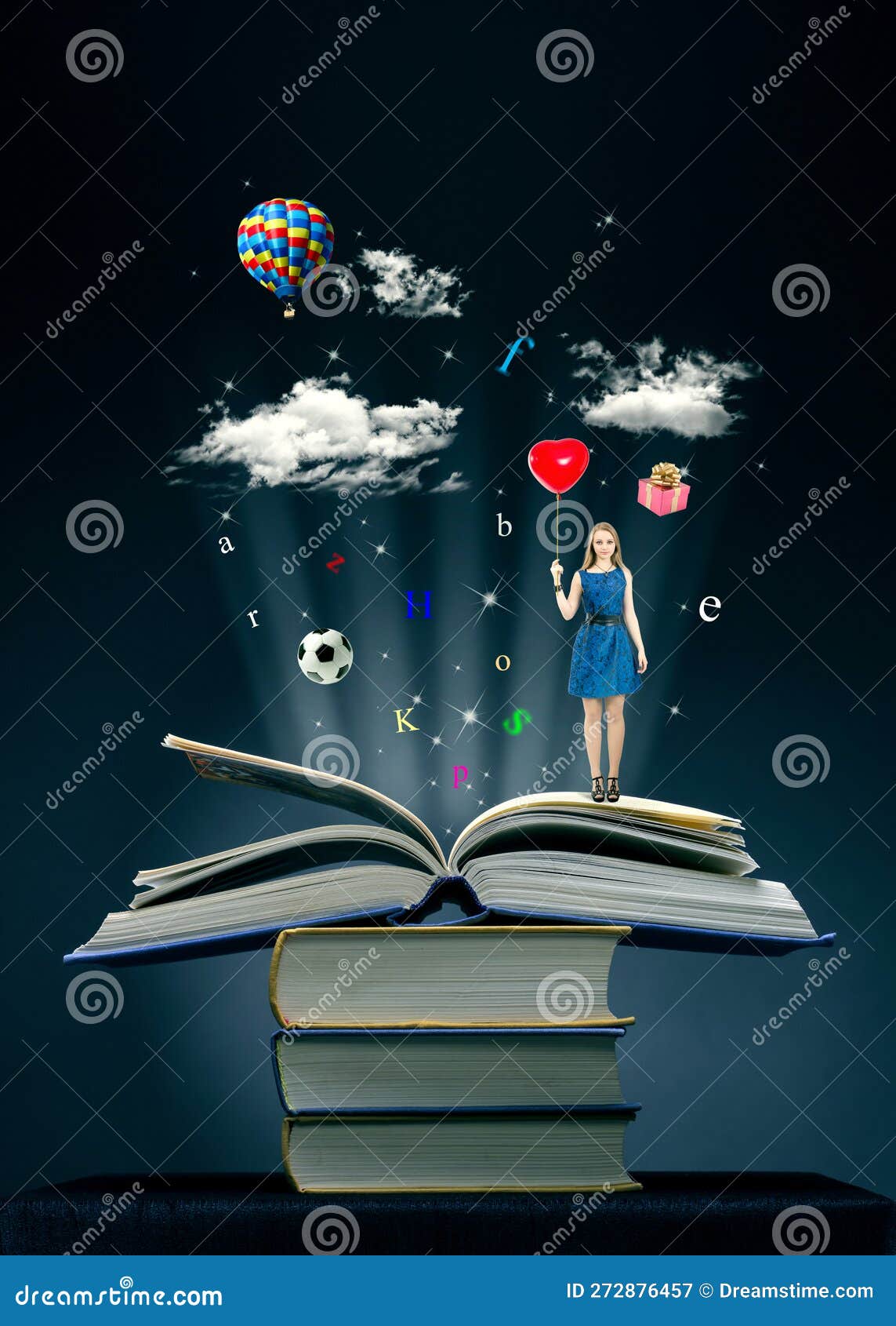 The magic of the book. stock illustration. Illustration of magic ...