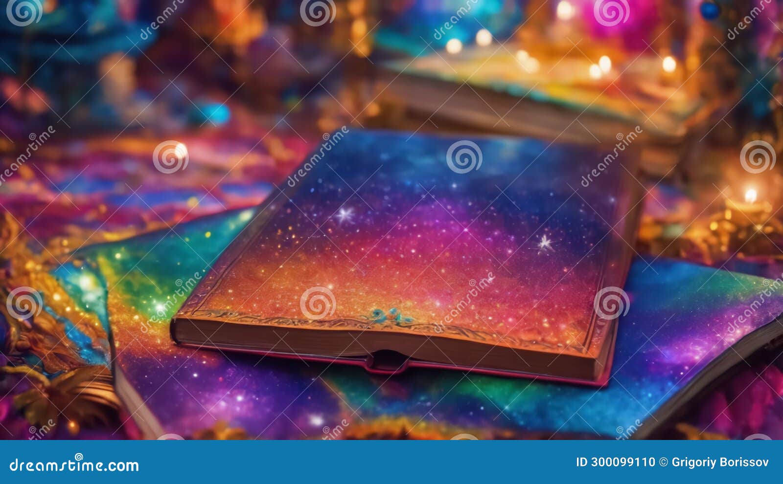 Magic book in the sky stock illustration. Illustration of generative ...