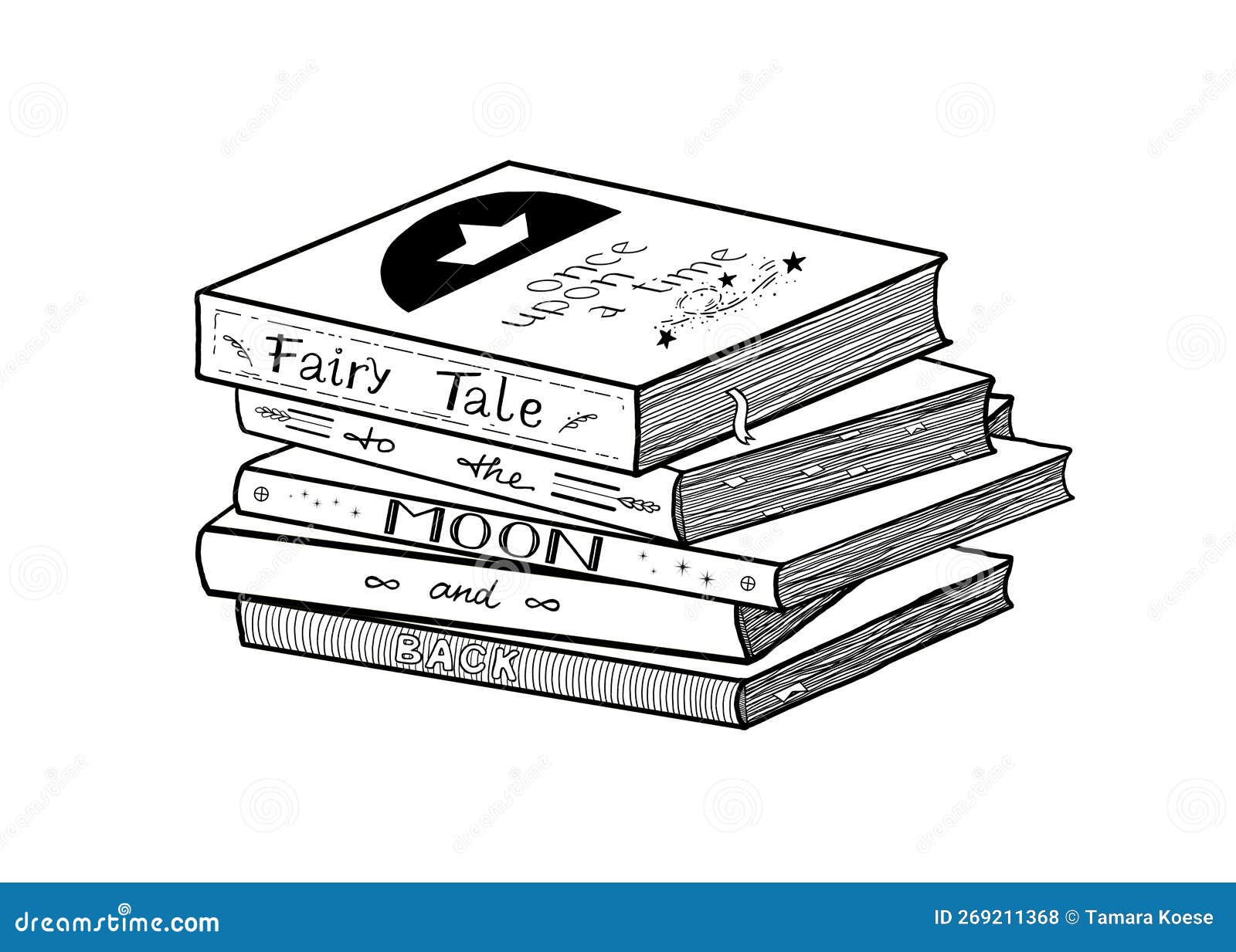 Magic Book Stack Illustration Print Stock Illustration - Illustration ...
