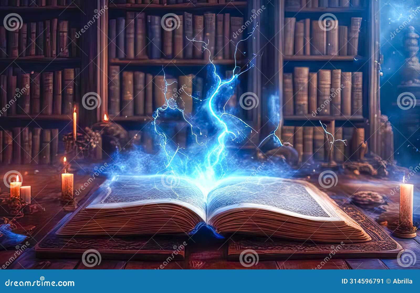 A Magic Book from the Wizard S Room, an Ancient Grimoire for Spells ...