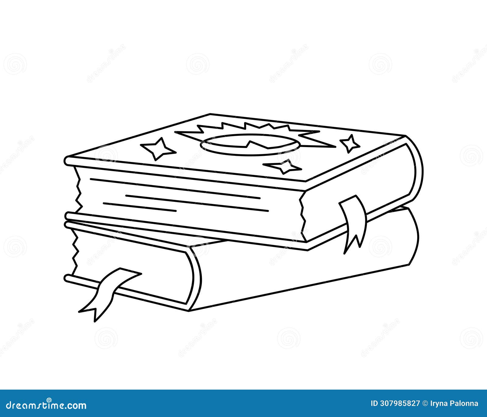 Magic Books Vector Illustration, Line Art Stock Illustration ...