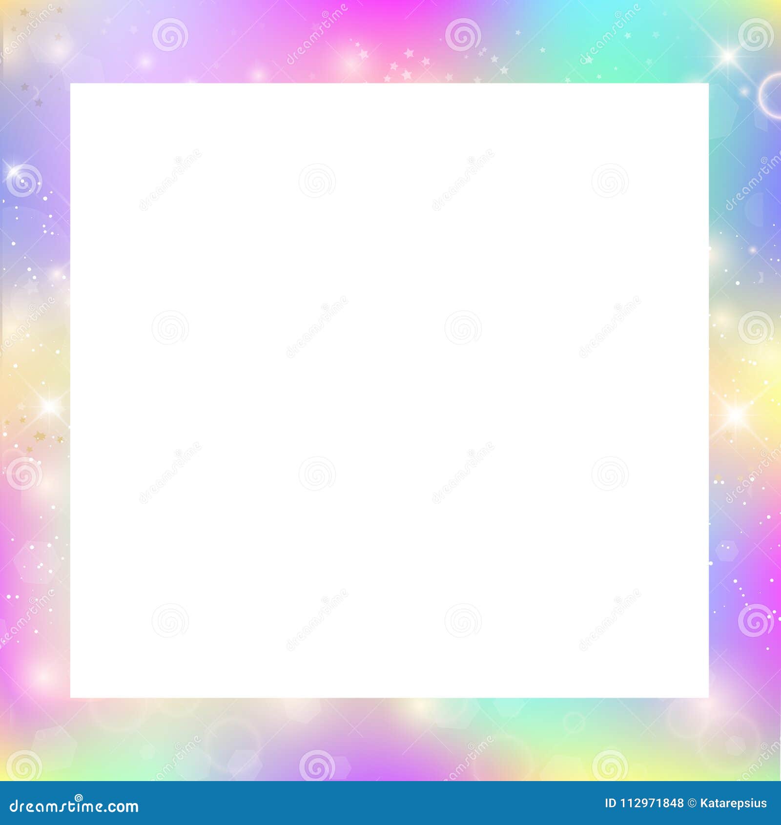 Magic Border with Rainbow Mesh and Space for Text. Stock Vector ...