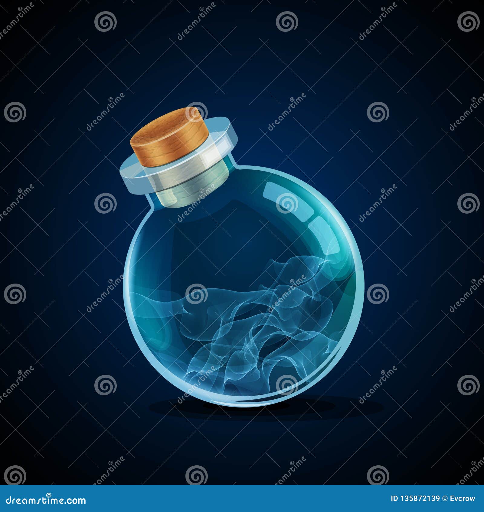 Magic Bottle Jars With Potion. Isolated Magic Bottle Jars With Colorful ...