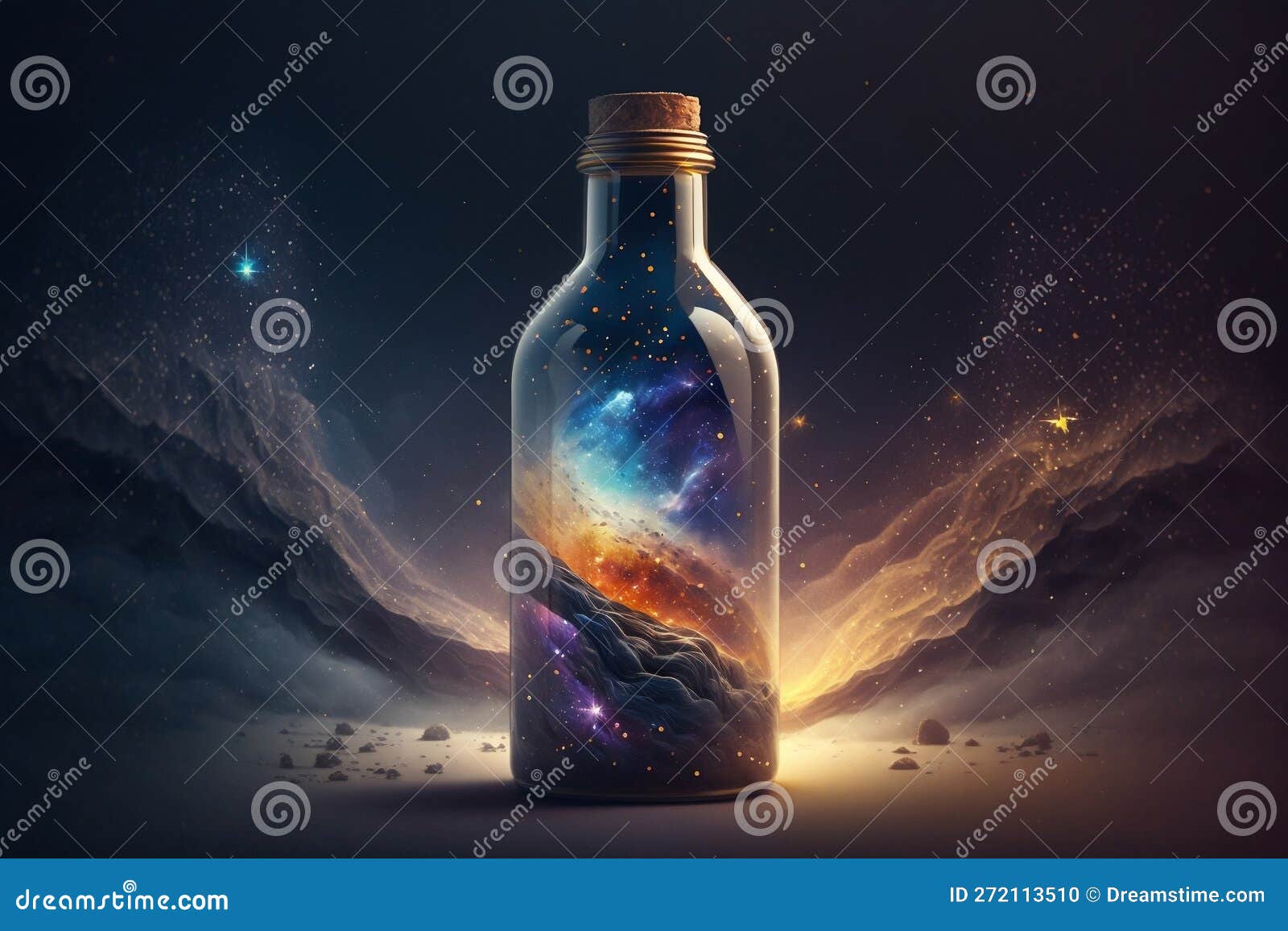 A Magic Bottle with Space Galaxy Inside Stock Illustration ...