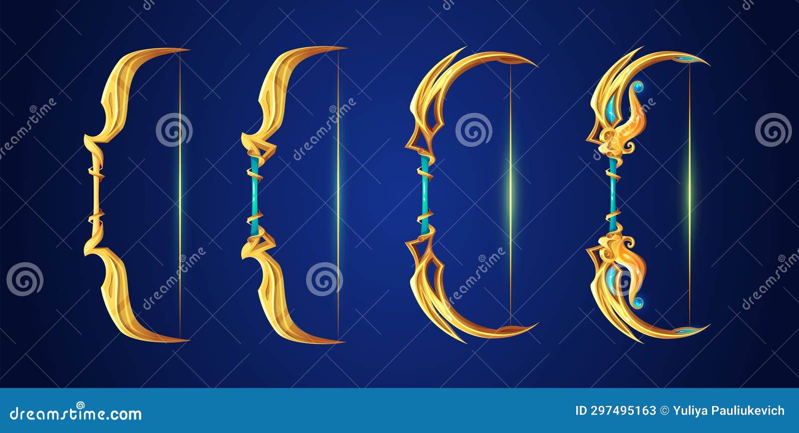 Magic Bows Game Set Isolated on Background Stock Vector - Illustration ...