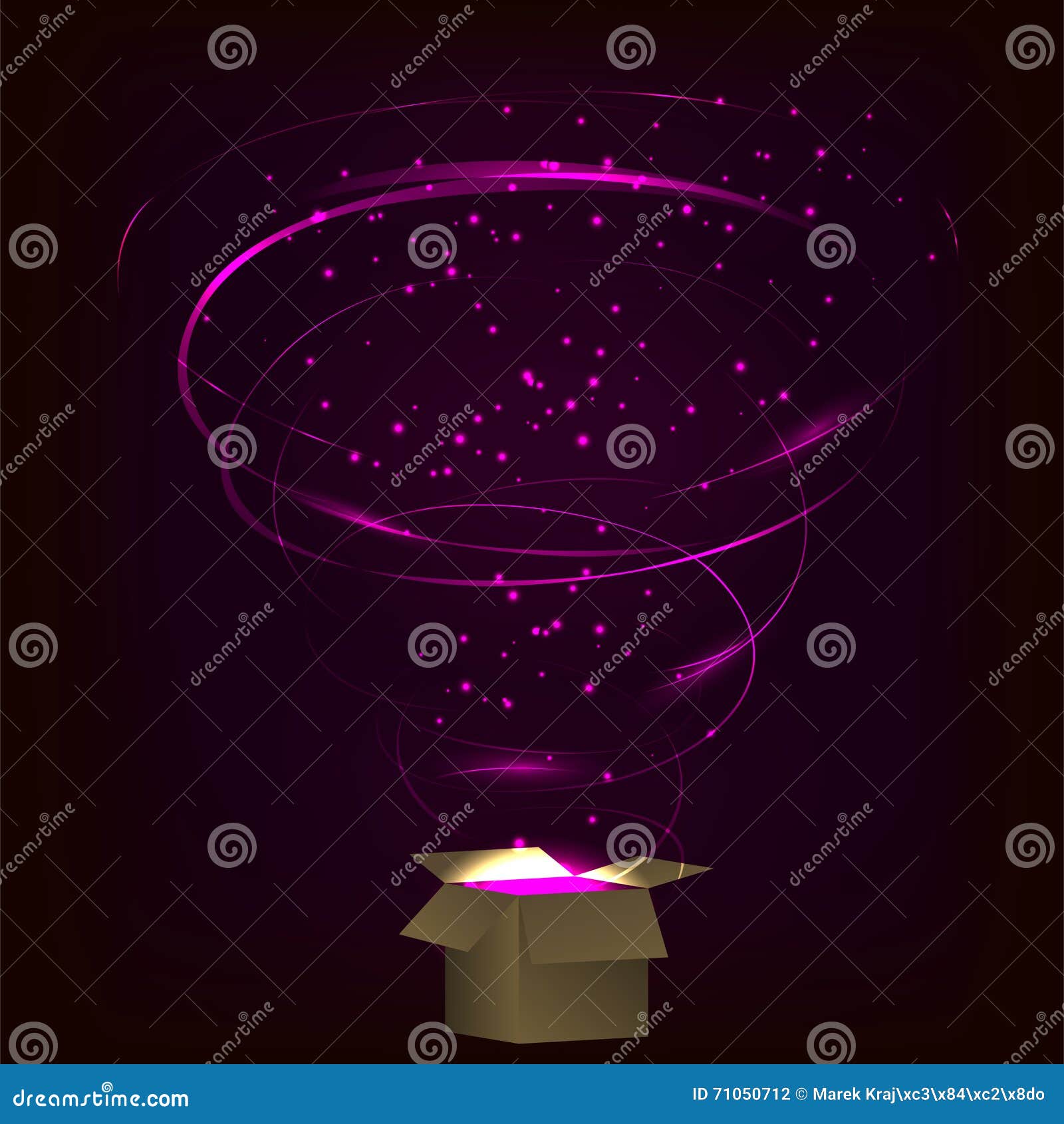 Magic Box. Magic Box With Tornado Fireworks. Vector Illustration ...