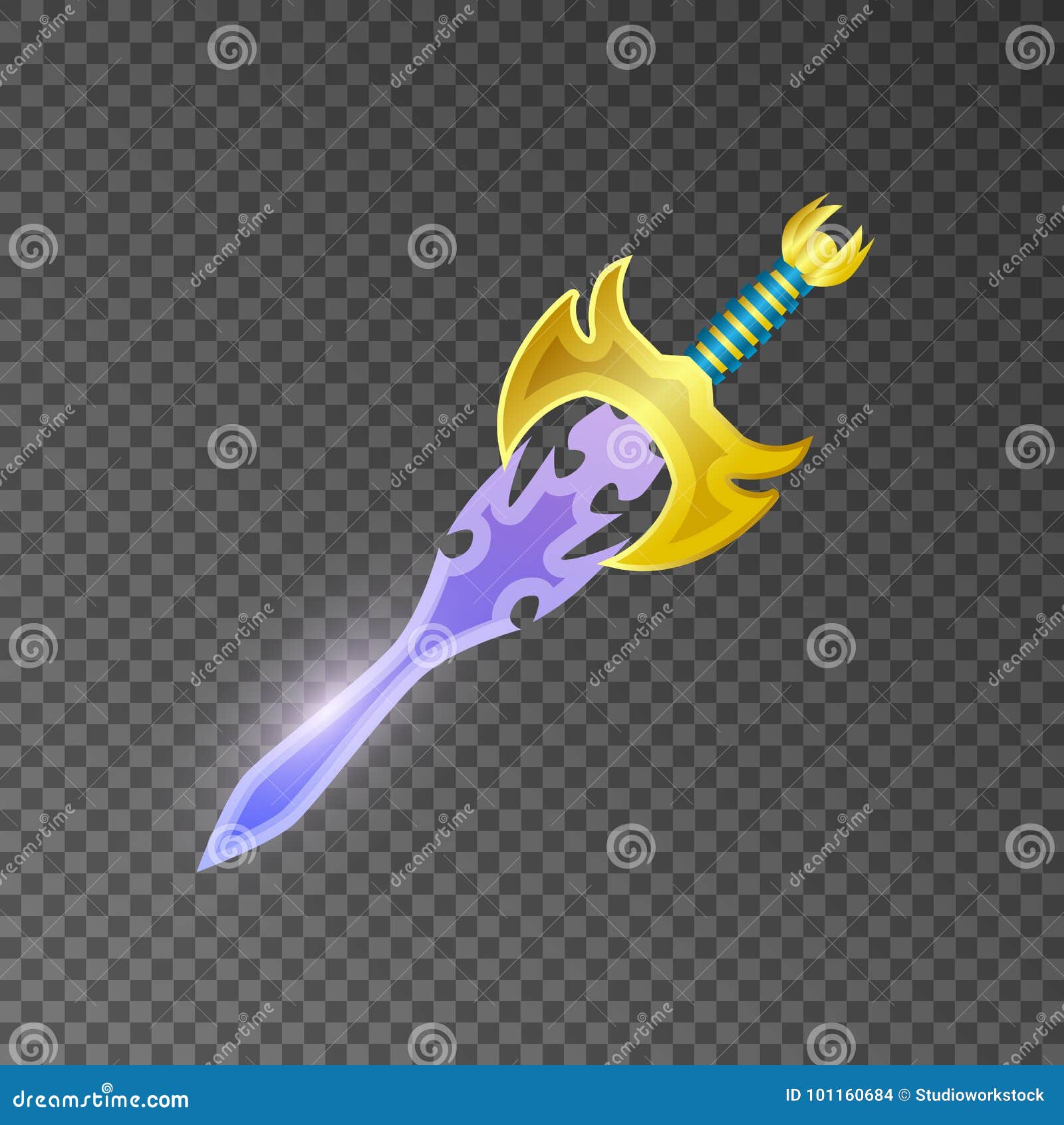 Magic Broadsword Isolated Game Element Vector Illustration ...