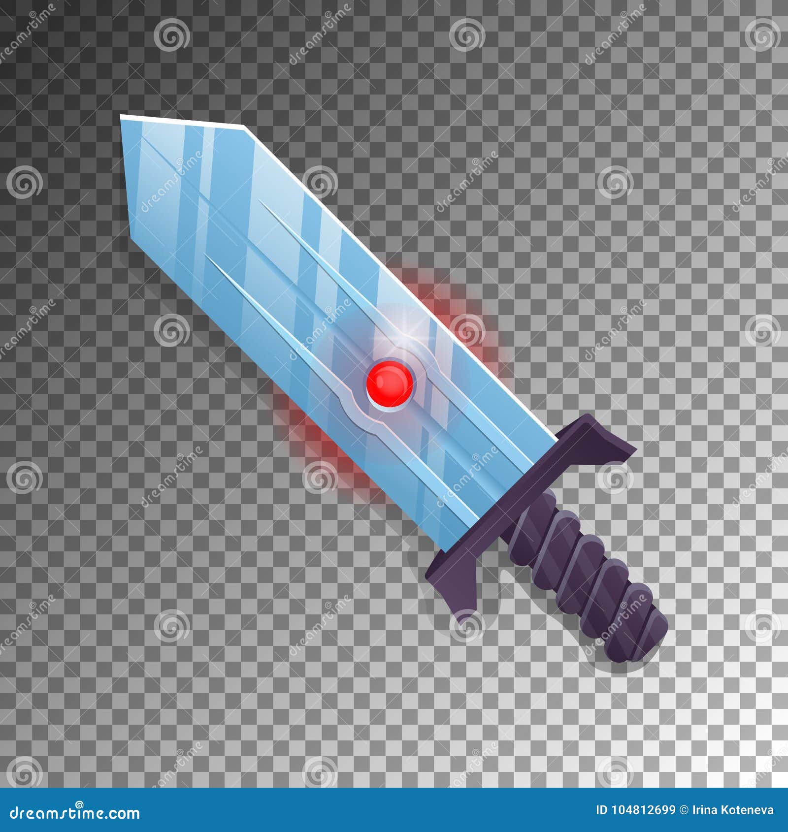 Magic Broadsword Isolated Game Element Stock Vector - Illustration of ...