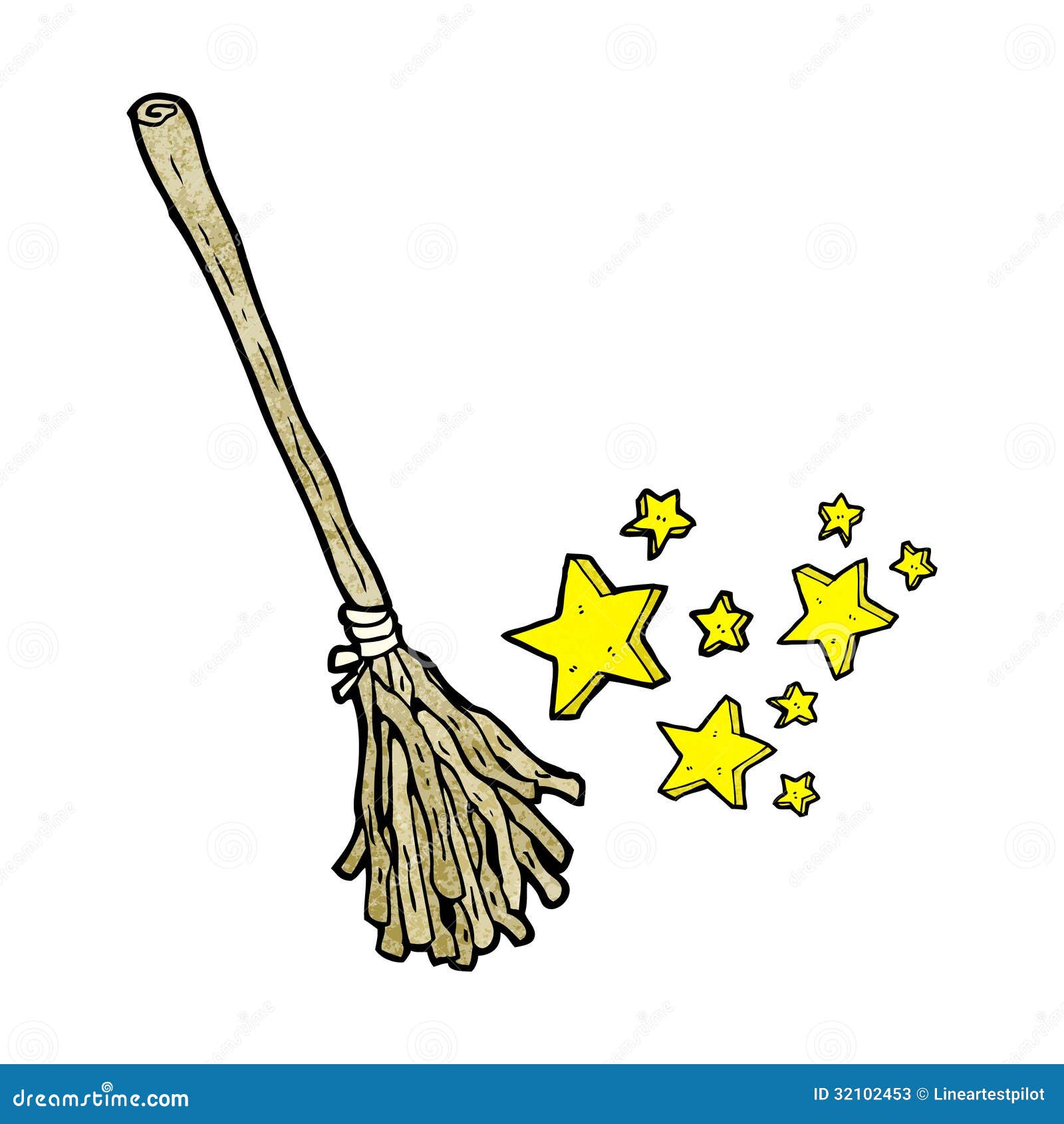 Magic broom cartoon stock vector. Illustration of raster - 32102453